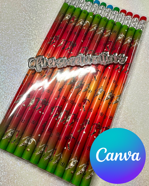 Pencil Label Template Canva Template ONLY – Fire N Sweet